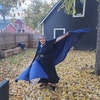 Blue Velvet Cape, Elven ,wizard or Witch, Medieval Fantasy Cloak With ...