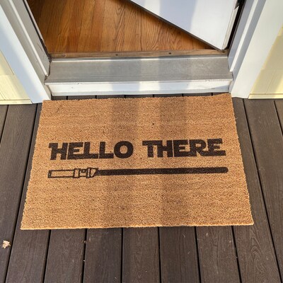 Star Wars Hello There Lightsaber Door Mat Star Wars Lovers Starwars ...