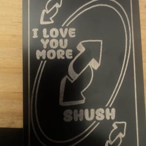 Metal Skip Cancel Undo Cards Matte Black Anodized Aluminum Laser ...