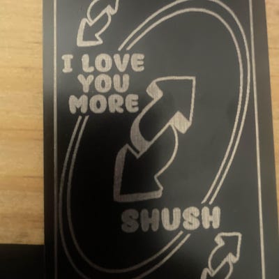 Metal Skip Cancel Undo Cards Matte Black Anodized Aluminum Laser ...