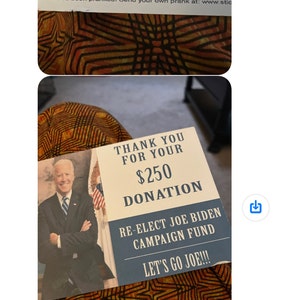 Prank Postcard | Joe Biden Re-election Campaign Fund Donation | Prank ...