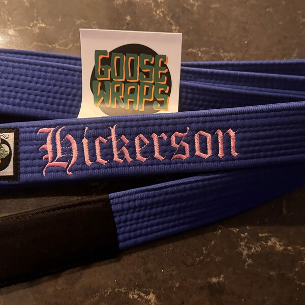 CUSTOM Kids JIU JITSU Belts, Goose Wraps Bjj / Personalized Embroidered ...