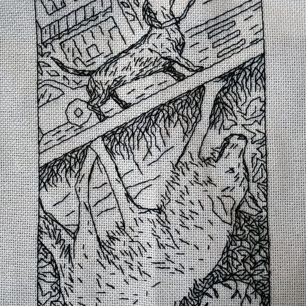 Temperature Stitch Gothic Cathedral With Stained Windows Modern Hand ...