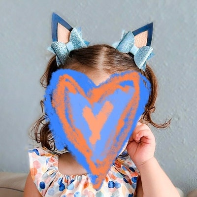 Blue Ear Hair Clips Hair Clip Ears Blue Dog Ears Chunky Glitter Bow ...