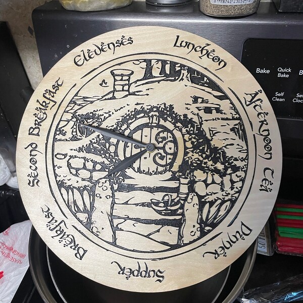 Lord of the Rings Inspired Clock - Hobbit Meal, JRR Tolkien, or Tree of ...