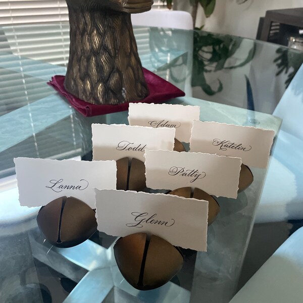 Tropical Palm Leaf Name Tags Handwritten Monstera Names With Hole Punch ...