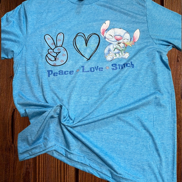 Peace Love Stitch, PNG 300dpi, Digital File, Watercolor, Instant ...