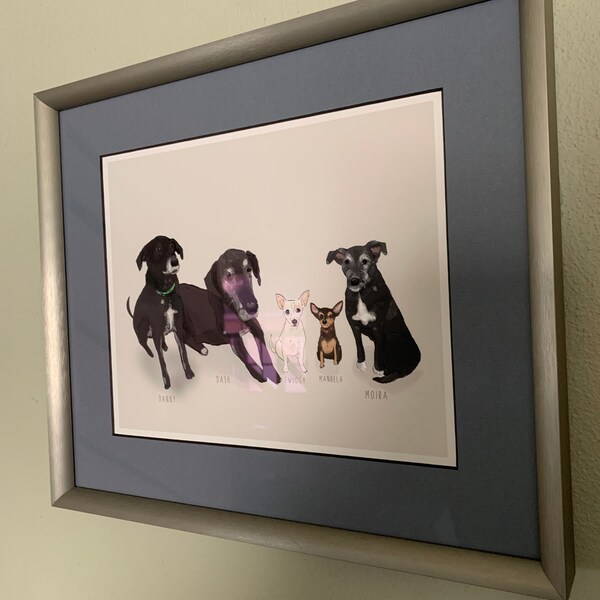 Sheepadoodle Illustration / Doodle Dog Drawing / Pet Lovers Gift / Life ...