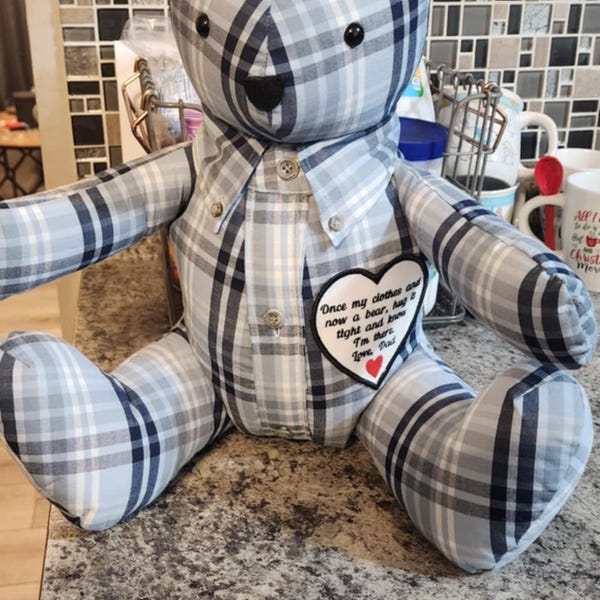 Memory Bear With Vest - Etsy