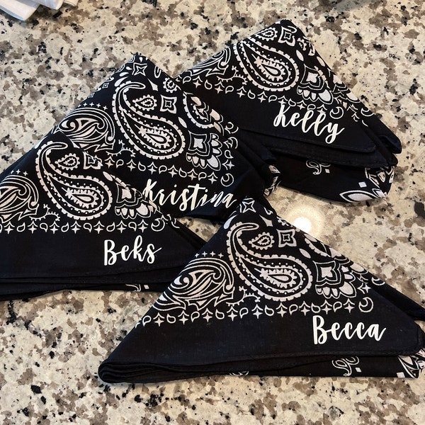Customized Bandana, Personalized Gift, Bachelorette Party Favor, Pet ...