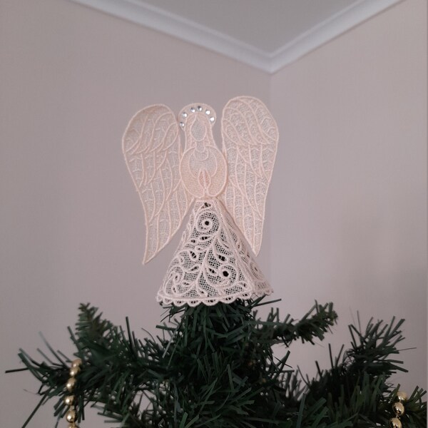 Large 3D Lace Angel Tree Topper - Etsy