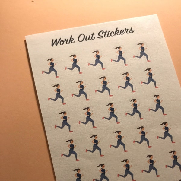 Work Out Stickers 002, Exercise Stickers, Fitness Stickers, Jogging ...