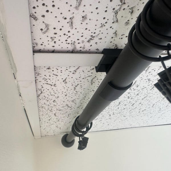 Drop Ceiling Curtain Rod Holder Hooks (4 Pack) for Ceiling Panels and ...