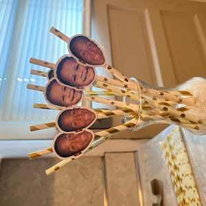 Personalized Face Straws Photo Straw Funny Straw Party - Etsy