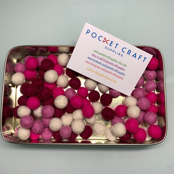 100 Wool Felt Balls, 1.5cm, Choose Your Colours! Handmade 100% Wool ...
