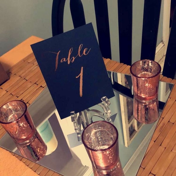 Rose Gold Table Numbers, Wedding Table Numbers, Rustic Table Numbers ...