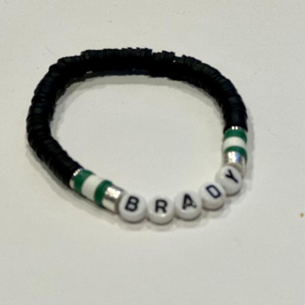Name Bracelet, Beaded Bracelets, Heishi Bead Bracelet, Girls Trip Gifts, Sports Mom Bracelet ...