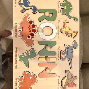 Dinosaur Name Puzzle Dinosaur First Birthday Gift Dinosaur - Etsy