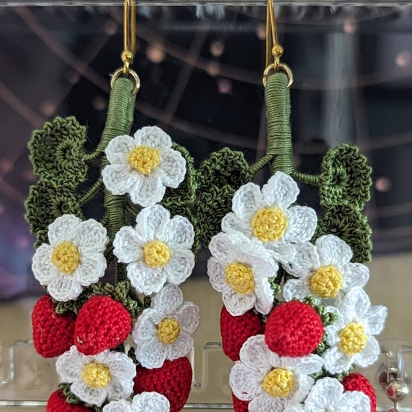 Micro Crochet Jewelry Set, Handmade Sunflower Earring, Sunflower ...