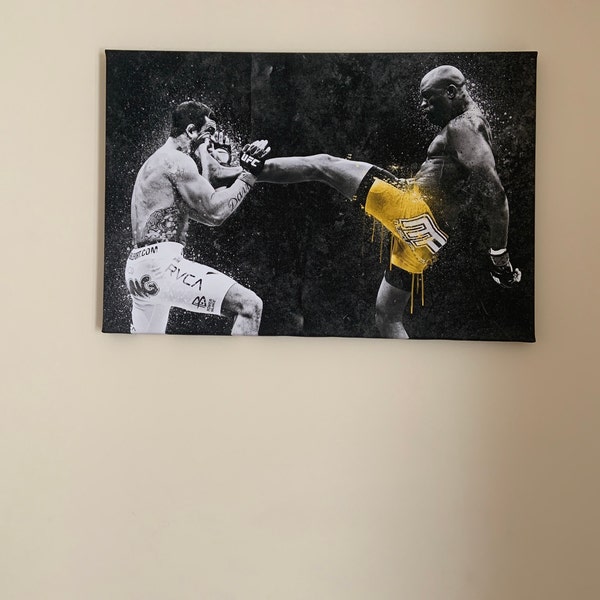 Anderson Silva UFC MMA Grunge Abstract Sports Canvas Art Print Box ...