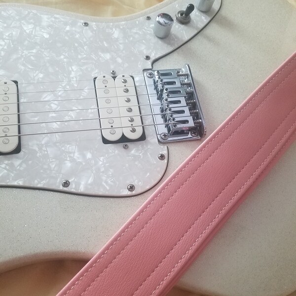 Pink Vintage Candy Guitar Strap, Dusty Pink, Pastel Vegan Guitar Straps ...