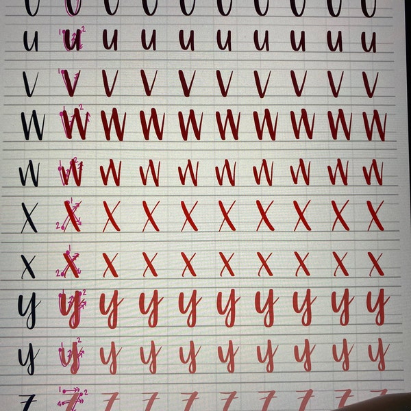 Hand Lettering Practice Sheets | DOUBLE LETTER Words - Unusual ...