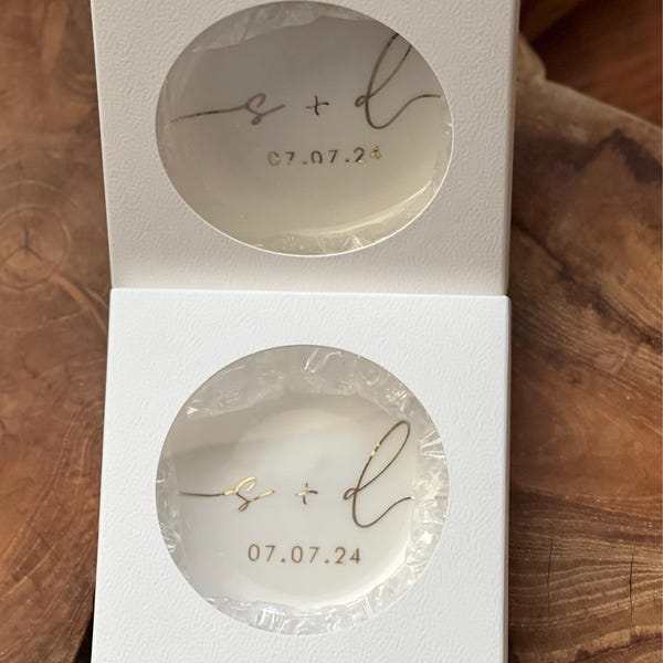 Personalized Engagement Gift, Initial Date Ring Dish, Gift for Bride ...