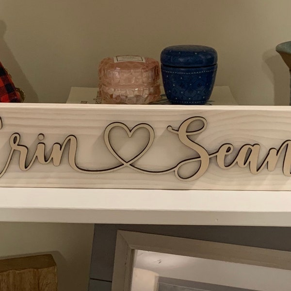 3D Wedding Sign, Name Sign Bridal Shower Gift, Boyfriend Gift ...