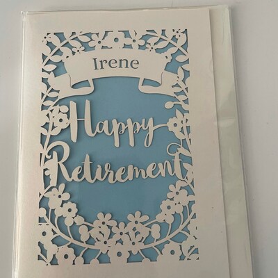 Personalised Papercut Retirement Card, Laser Cut on Your Retirement ...