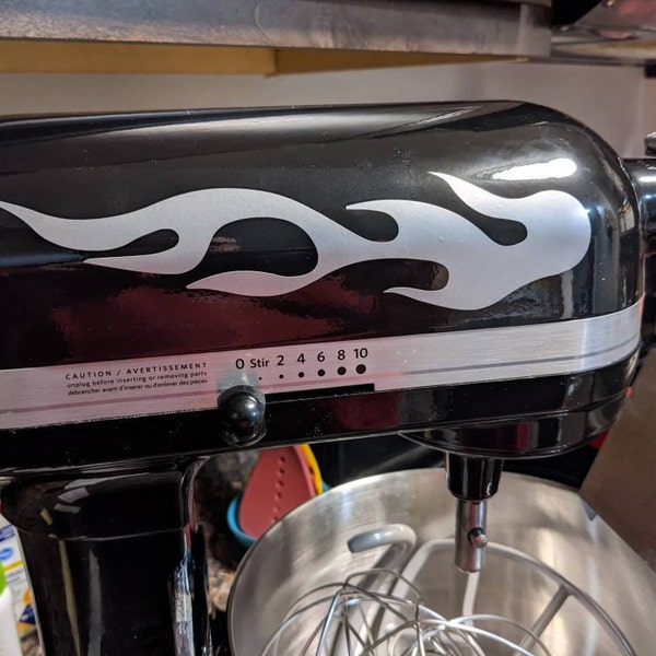 Flaming Fire Decal Vinyl Decal Sticker for Kitchen Mixer Fiery Home ...