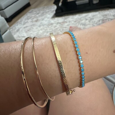 Set of Three Thick Gold Bangles 14k Gold Filled Bracelet Thick Gold ...