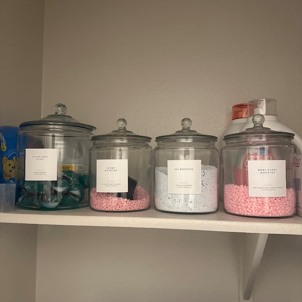 Clean-modern Laundry Room Essentials Labels • Water and Oil Resistant ...