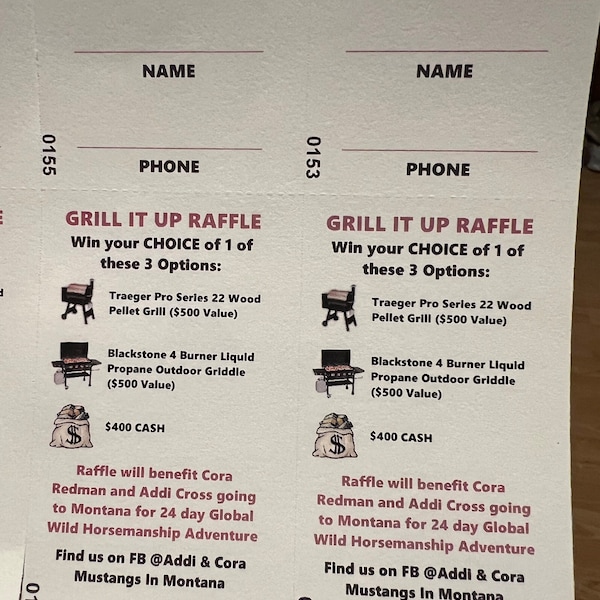 Custom Printed Raffle Tickets With Perforated Stub | Full-color Design ...