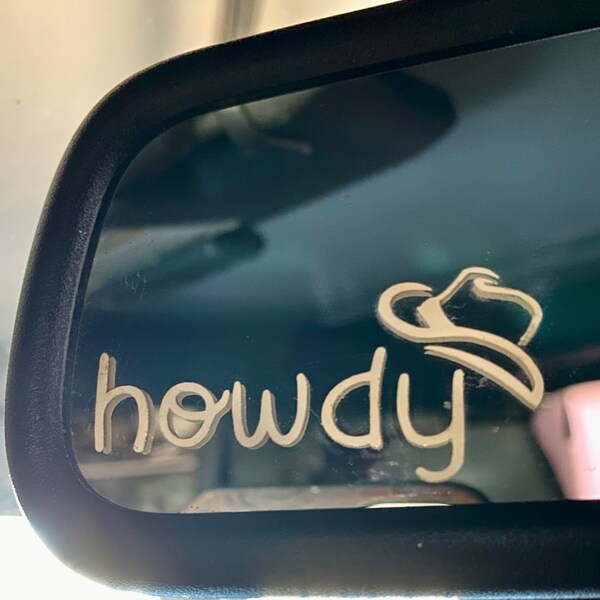 Howdy MINI Car Sticker|car Decal|rearview Car Sticker|trendy Car Mirror ...