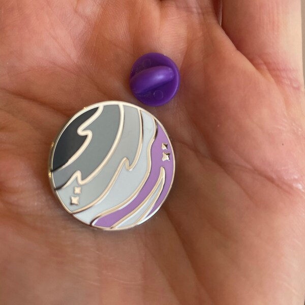 Asexual Pastel Planet Enamel Pin | Ace Pride Aroace Gift Subtle Pins ...