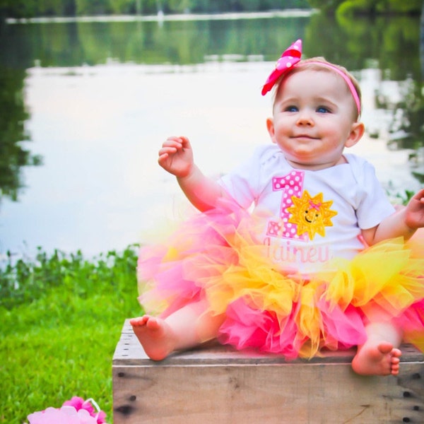 You Are My Sunshine Tutu Outfit, 1st Birthday Baby Toddler Girl ...