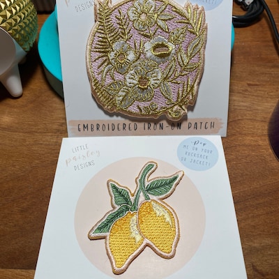 Lemons Embroidered Iron-on Patch Nature Patch Lemon Patch Lemon Leaf ...