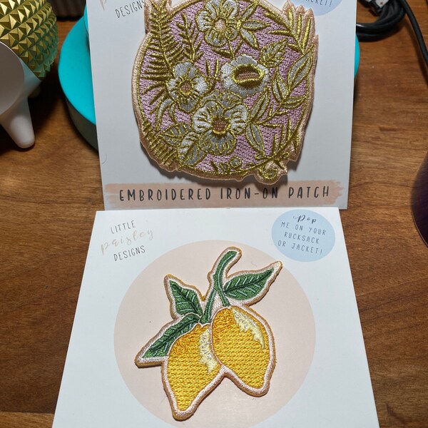 Lemons Embroidered Iron-on Patch | Nature Patch | Lemon Patch | Lemon ...