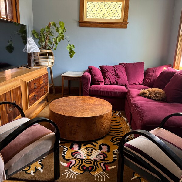 Human Made Tiger Print Design Hand Tufted Woolen Rug, New Zealand Wool ...