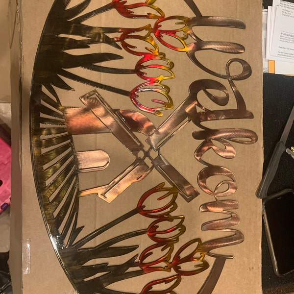 Welkom Tulip Sign, Dutch Metal Art, Tulip Sign - Etsy