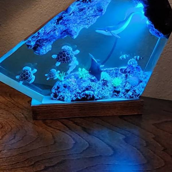 Orca Shark and Couple Diver Resin Night Lights Whale Shark and Humpback ...