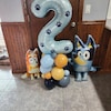Bluey Number Balloon Tower | Giant 32" Inch Light Blue Balloon ...