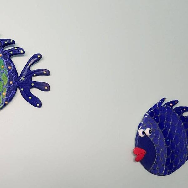 Blue Fish,blowfish Wall Hanging,under the Sea,ocean Decor,beach House ...