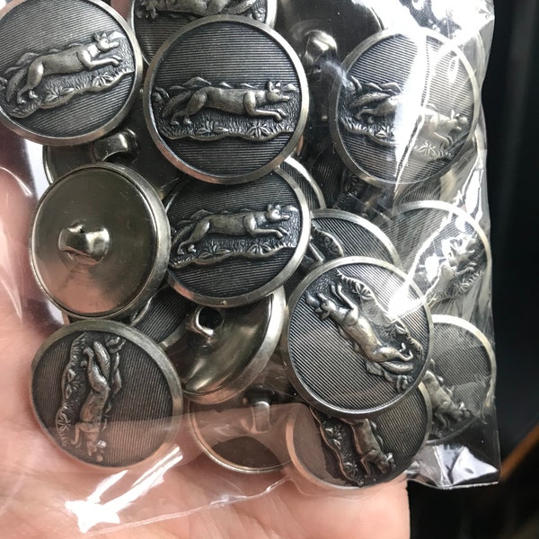 ANIMAL EMBOSSED SILVER Metal Buttons 7/8” Metal Shank Buttons #174 - Etsy