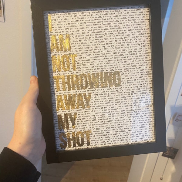 Digital Download of Hamilton's Lyrics for "my Shot" on the Background ...