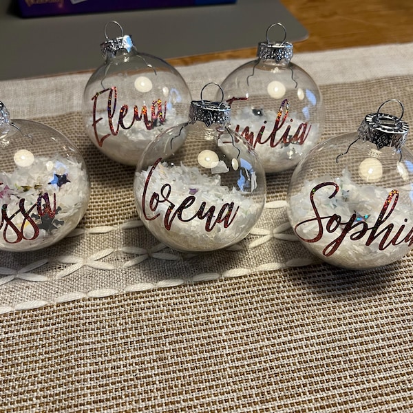 Custom Christmas Baubles Name Sticker, DIY Christmas Decor ...