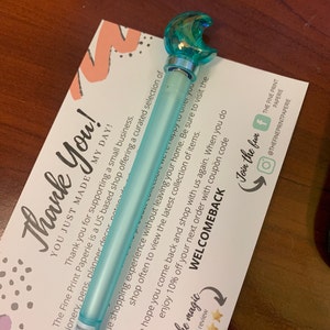 GLASSY CRESCENT MOON Pen 1pc Iridescent Moon Pen Pretty Kawaii Pens ...