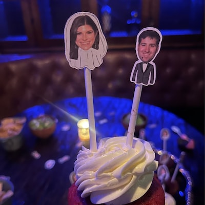Bride and Groom Photo Head Confetti Bachelorette Bachelor Engagement ...