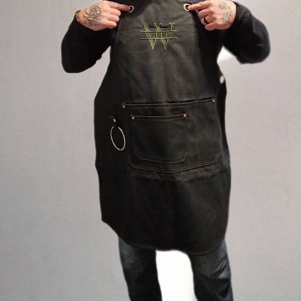 Personalized Bar Apron, Canvas Workshop Apron With Pockets, Custom Gift ...