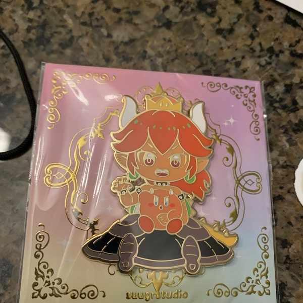 Princess X Poyo (red Bowsette) Hard Enamel Pin - Etsy